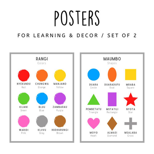 Swahili Learning Posters | Bambuzi Toys