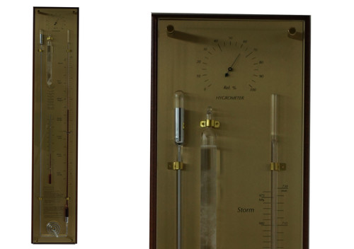 Vintage Huygens Barometer with thermometer, hygro and stormbottle. Mah ...