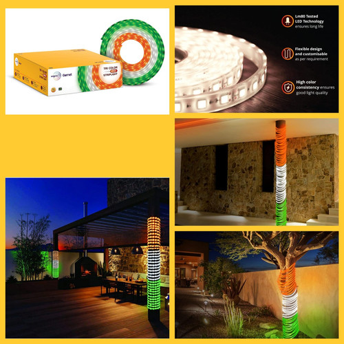 WIPRO 18mtr Waterproof Tiranga Color LED Rope Light | Light Emporium