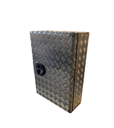 Chequerplate Portable Shower Water Heater Box | Custom Utility Boxes - CUB