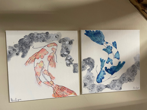 Yin & Yang Alcohol ink Fish | Salty Blonde & Co.