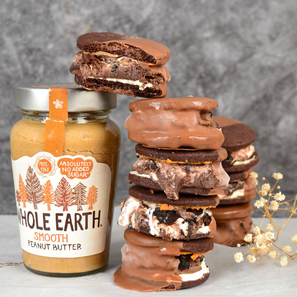 Pindakaas mokka ijs sandwiches recept