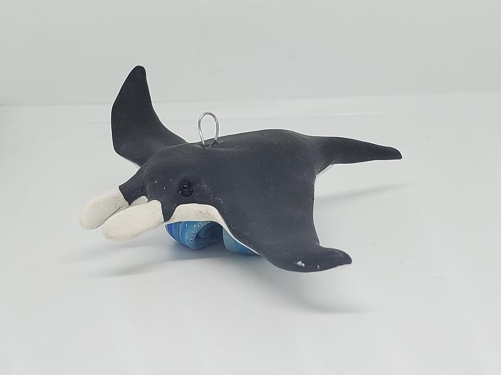 MANTA RAY Christmas Ornament HAND MADE Polymer Clay | cfconline