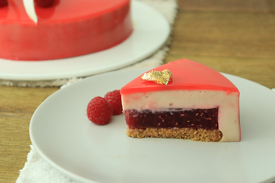 Mirror Glaze Raspberry Mousse Cake | bakewithlove