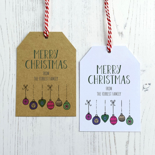 Personalised Christmas Bauble Gift Tags (X10) | poppy-forrest-kraft