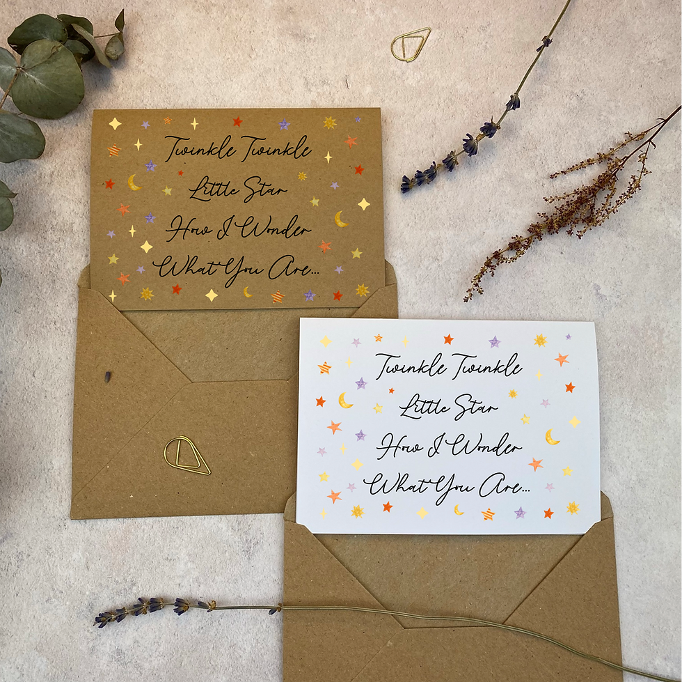 Twinkle Twinkle - Gender Reveal Cards | poppy-forrest-kraft