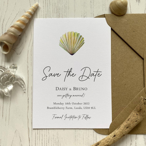 Seashell Save The Date Cards | poppy-forrest-kraft