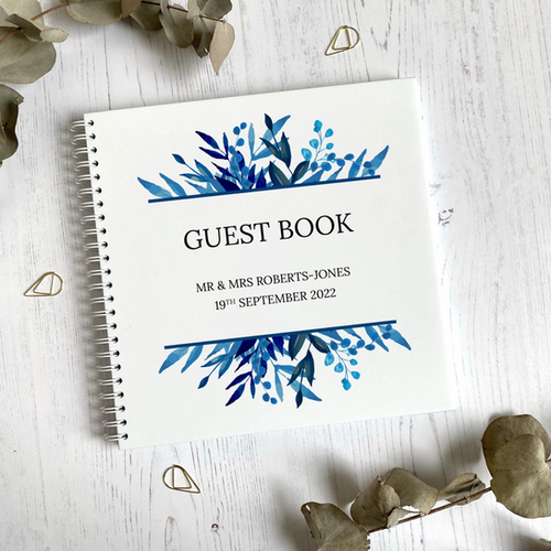 Guest Book - Blue Foliage | poppy-forrest-kraft