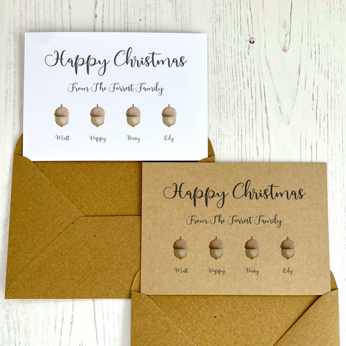 Personalised Acorn Christmas Card | poppy-forrest-kraft