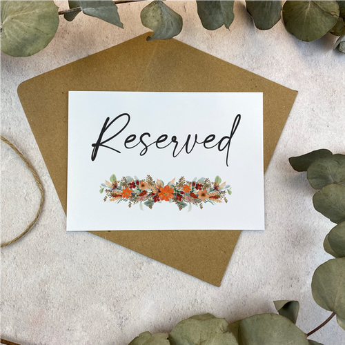 Sage and Orange Reserved Sign | poppy-forrest-kraft