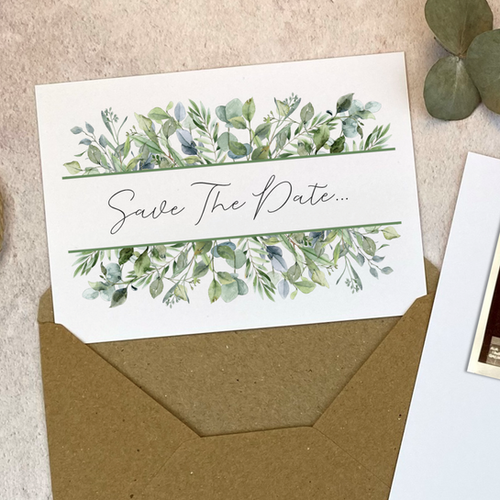 Save the date - greenery | poppy-forrest-kraft