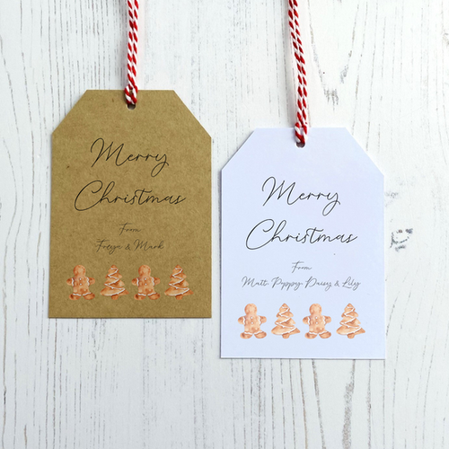Personalised Christmas Gingerbread Gift Tags (X10) | poppy-forrest-kraft