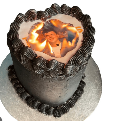 Burn Heart Cake with Edible images /pictures | Cindyrella Cakes