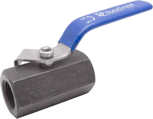 1/2" Carbon Steel Standard Port Ball Valve, NACE, RPTFE, 2000PSI, Hex ...