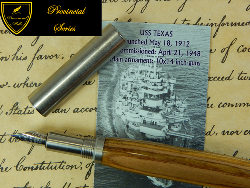Provincial 303 Stainless Steel Fountain Pen with USS Texas Battleship ...