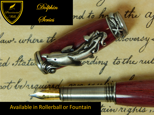 Dolphin Pen - Choice between rollerball or fountain - Purpleheart ...