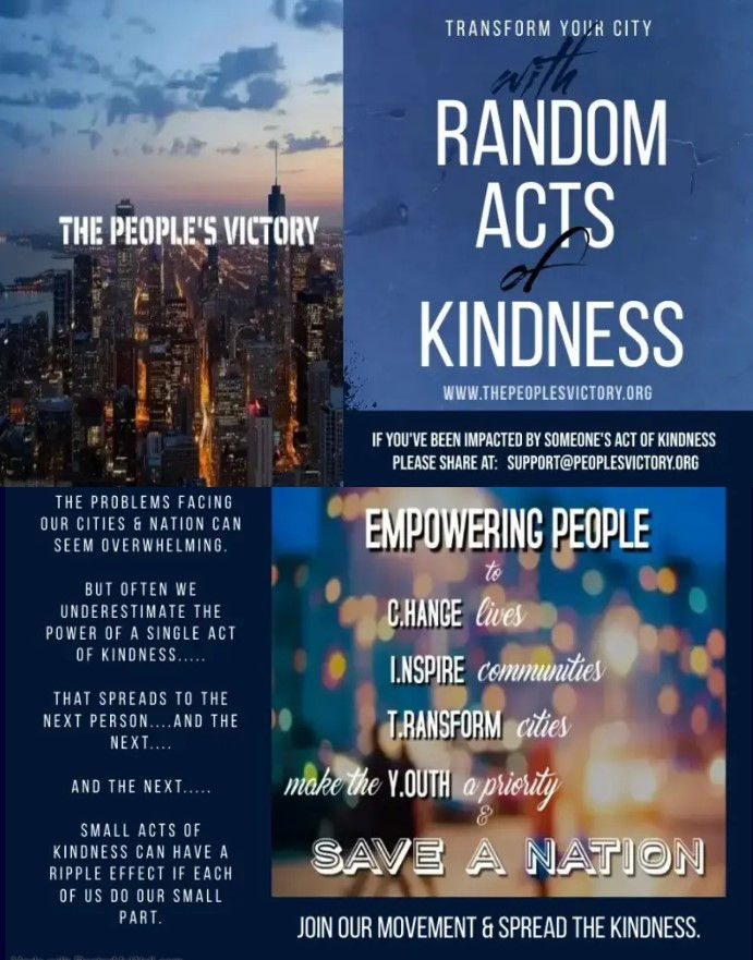 Random Acts of Kindness - Free Printable Flyer | The Peoples Victory