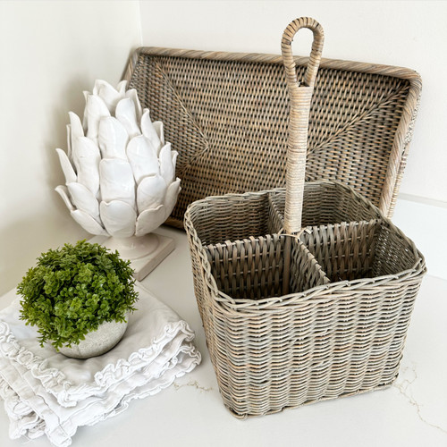 Rattan Condiment Basket | Champagne & Ginger