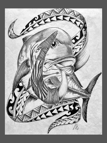 Mo Kalaikai-Ulua Tribal [Poster 12 x 16] | worknetinc