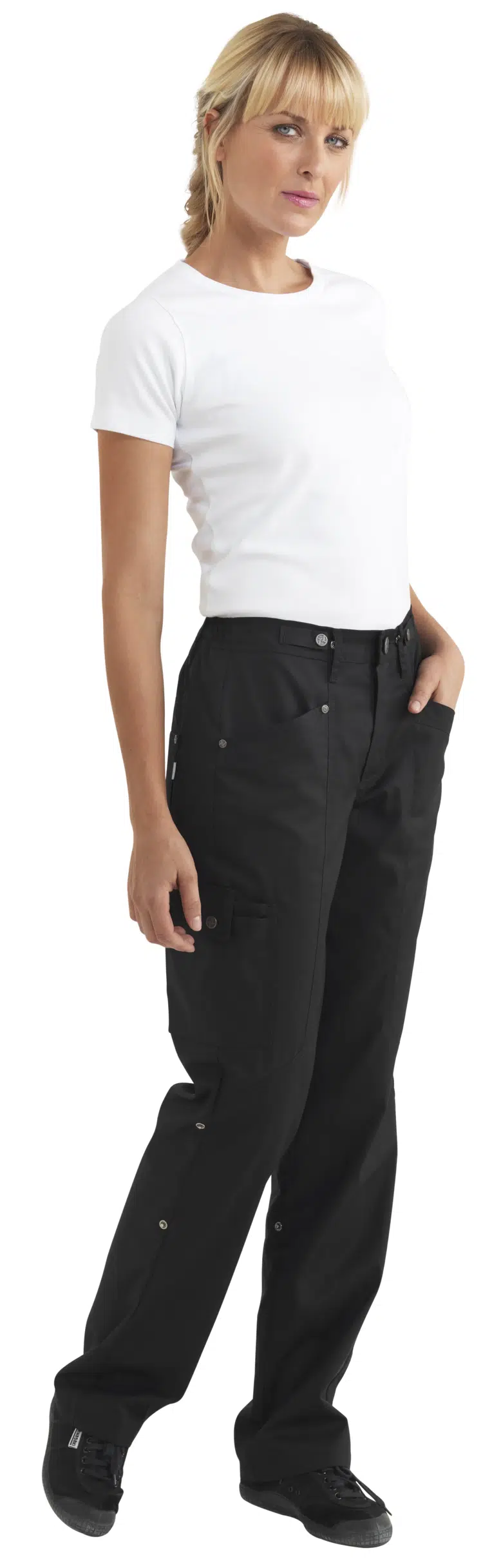 Unisex flex pants CO PES/ 3段摺設計/彈性工作長褲/男女通用/白,黑,深藍/175-215g /sku18130 ...