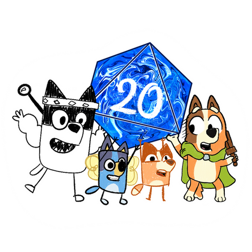 DND Blue Heeler Family inspired by Bluey | Kaijere Art Studios