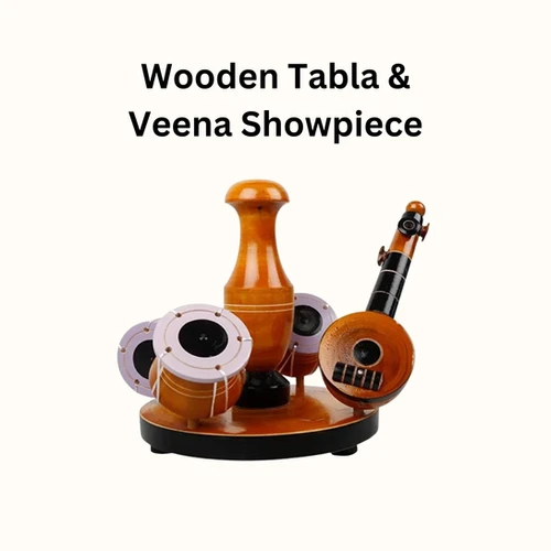 Wooden Tabla & Veena Showpiece | Paljji Handicrafts