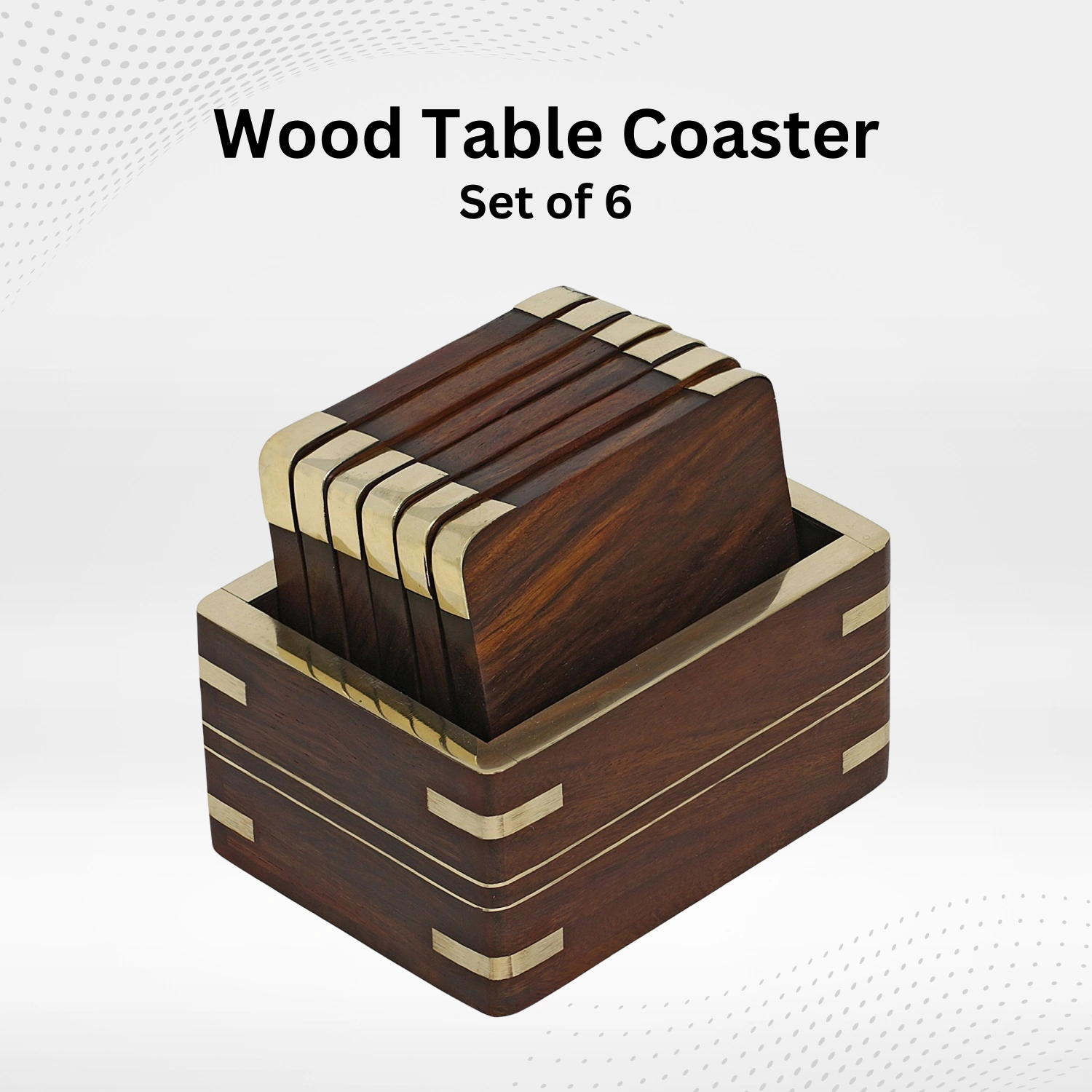 Wood Table Coaster Set of 6 for Tea Cups / Coffee Mugs | Paljji Handicrafts
