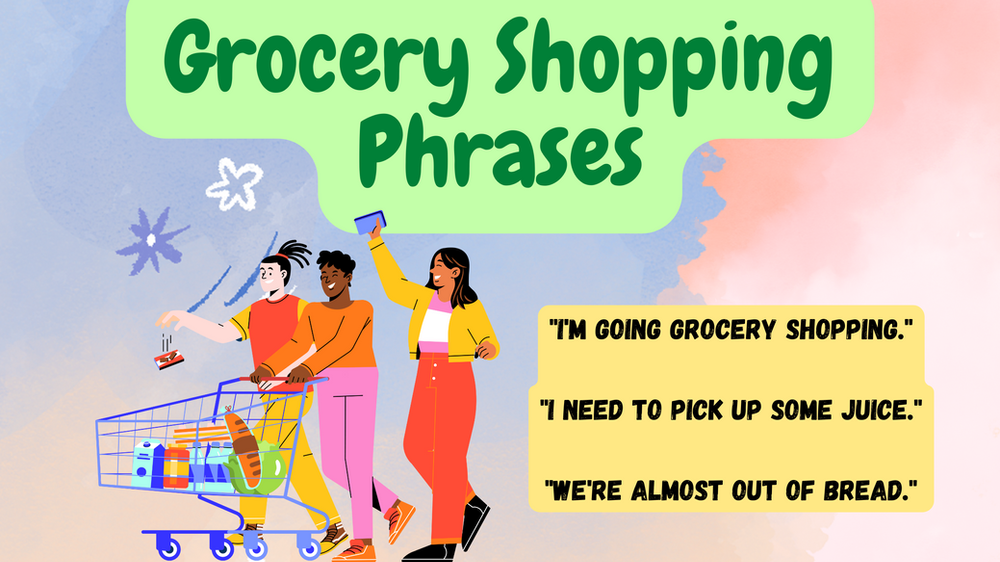 Talking about grocery shopping in English (AUDIO reading, dialogue, and ...