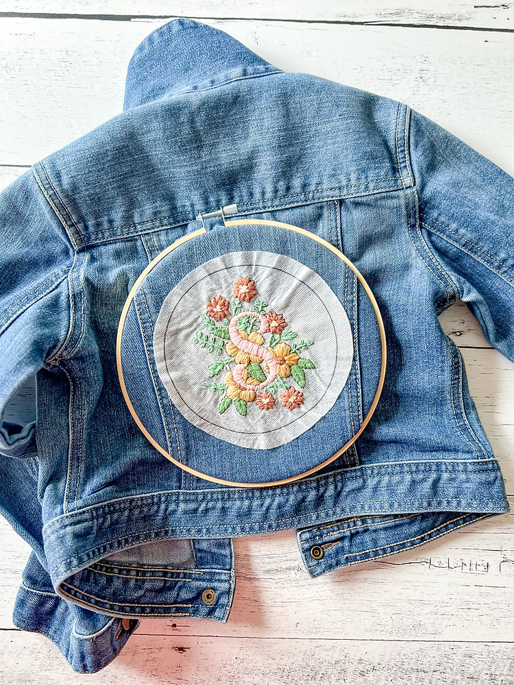 Hand-Embroidering a Jean Jacket with Video Tutorial