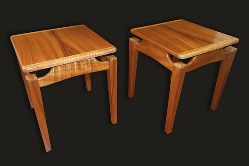 Pair of Koa / Maple Floating End Tables | Kalai Koa Woods