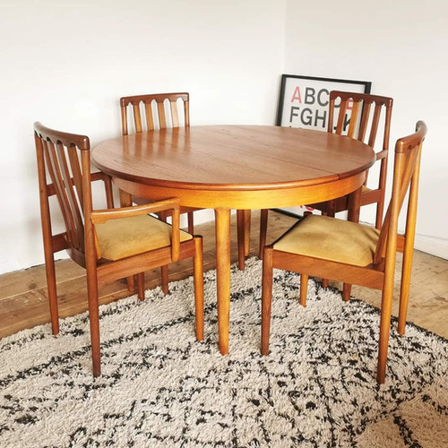 Vintage Mid Century Teak Dining Table And Chairs By Meredew ...