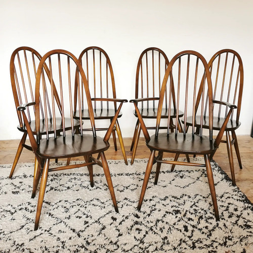 Six Vintage Ercol Windsor Quaker Dining Chairs | FineFettleFurniture