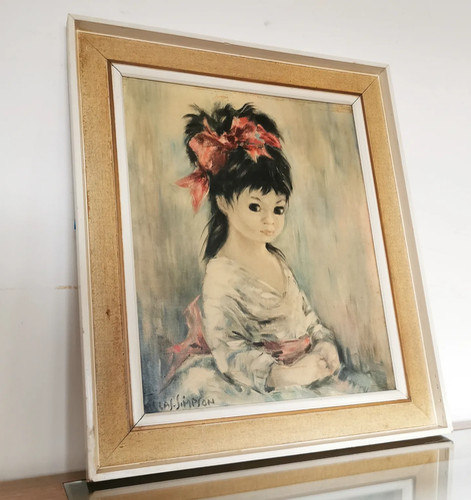 Large Vintage 1960s 'Scarlet Ribbons' Print by Dallas Simpson ...