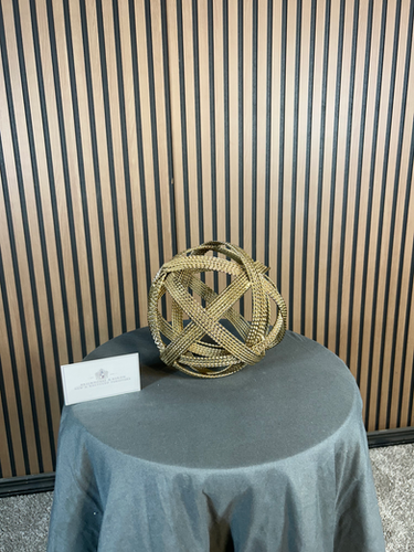 Banded Gold Sphere | BHBFurniture