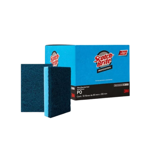 3M - Fibra Scotch Brite AZUL P-0 - Caja (12 pzas) | multiproductos