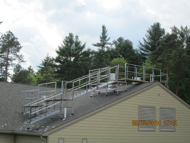 PRSP roof platforms for sloped or pitched roofs