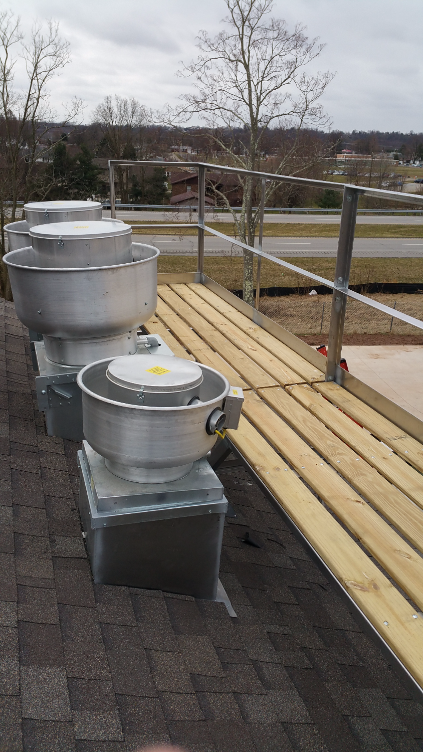 PRSP roof platforms for sloped or pitched roofs