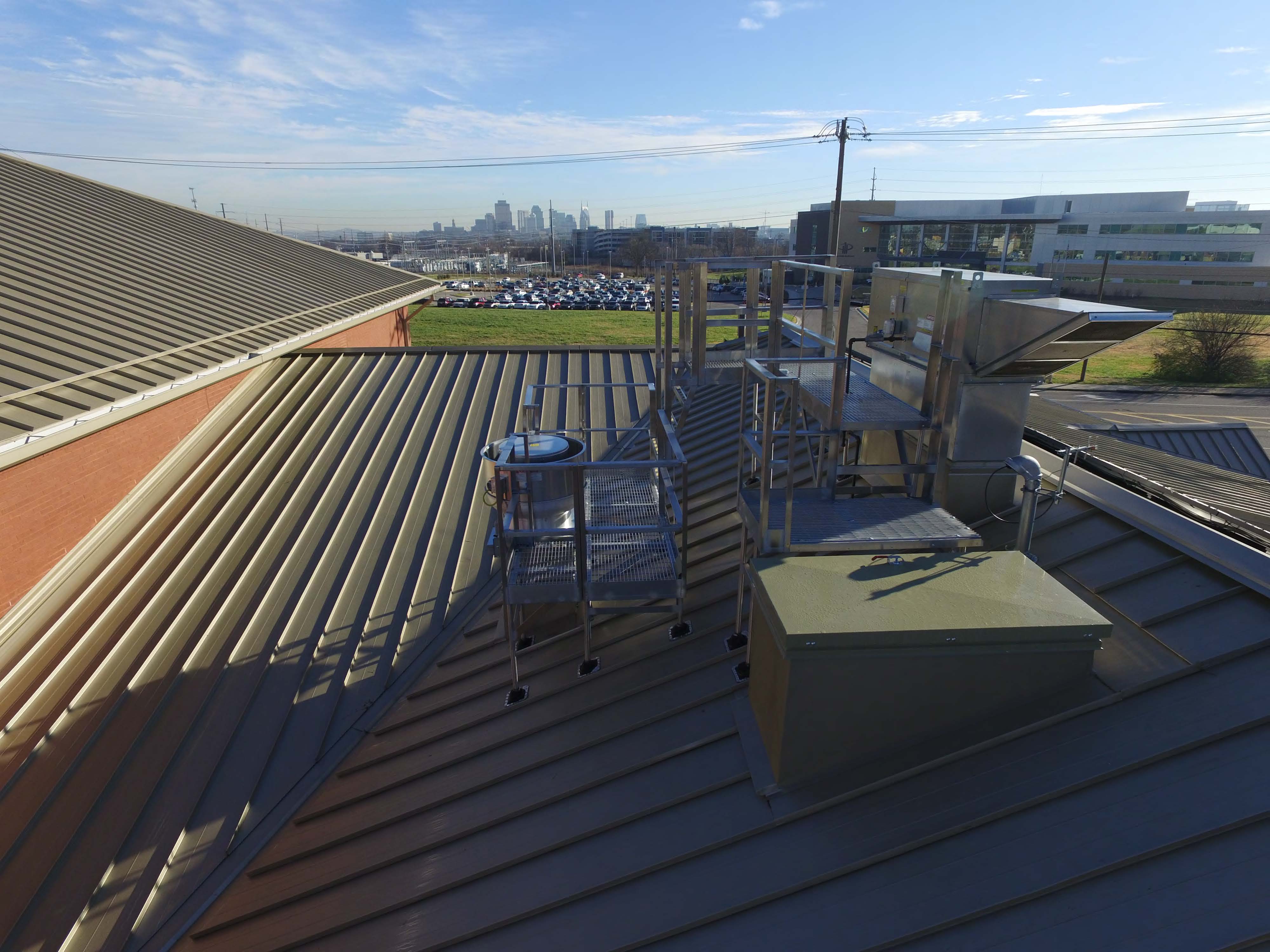 PRSP roof platforms for sloped or pitched roofs