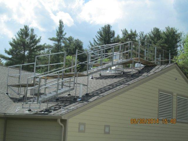 PRSP roof platforms for sloped or pitched roofs