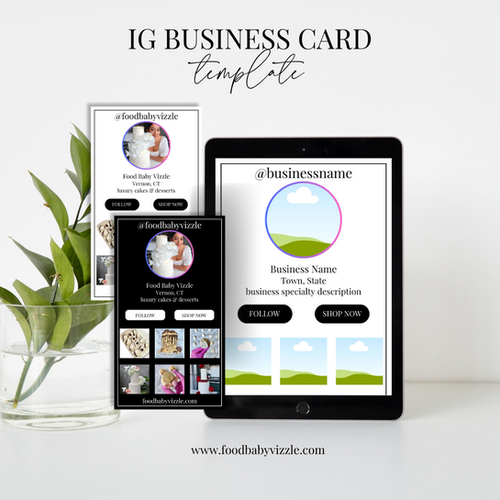 IG Business Card- Customizable Template | Food Baby Vizzle