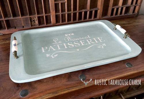 French Style Wooden Tray with Handles | rusticfarmhousecharm