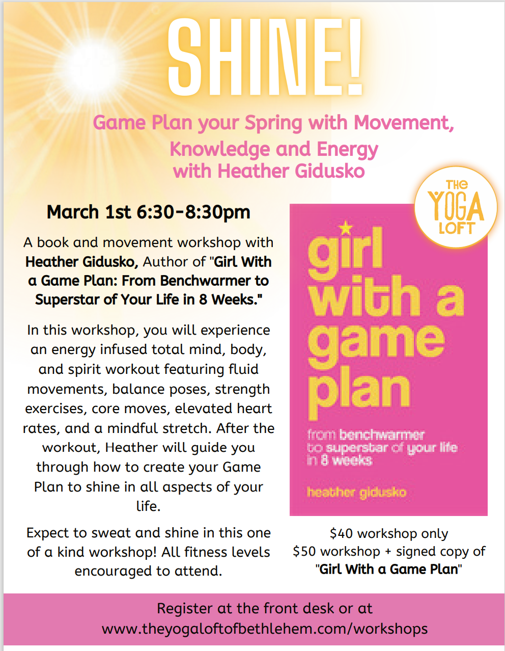 SHINE! Game Plan your Spring with Movement, Knowledge and Energy with ...