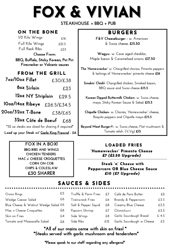 Bookings | The Fox & Vivian