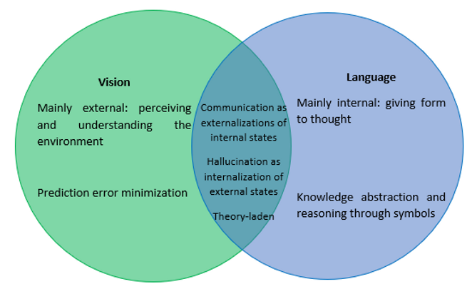 The dichotomy of Vision and Language