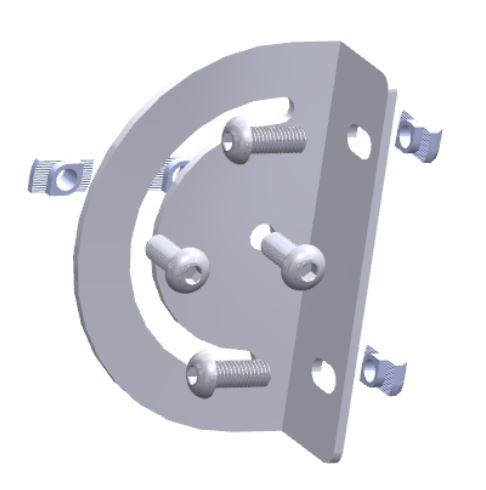 Bent Swivel Mount (with screws & nuts) 45 Series | Aluminum Profiles