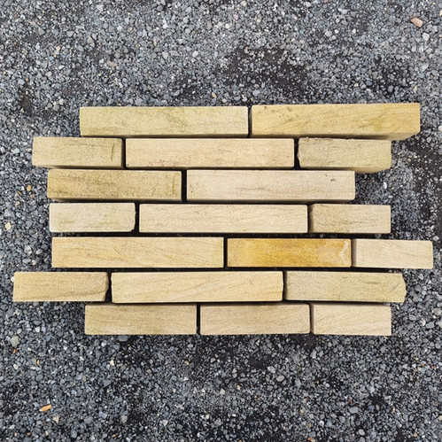 Buff Sawn On Bed Yorkshire Gritstone Walling 75mm - Split Face Finish ...
