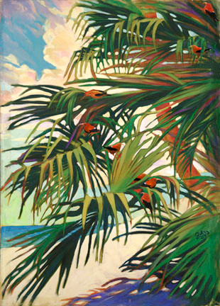 Birds in PalmsAs I Remember | ricksharpart Rick Sharp Vintage Art