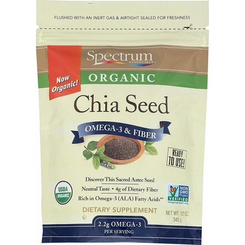 SPECTRUM ORGANIC WHOLE CHIA SEED 12 ONZAS | saludnatural