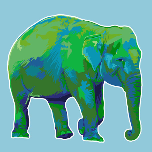 Asian Elephant Sticker | Small Claw Shop