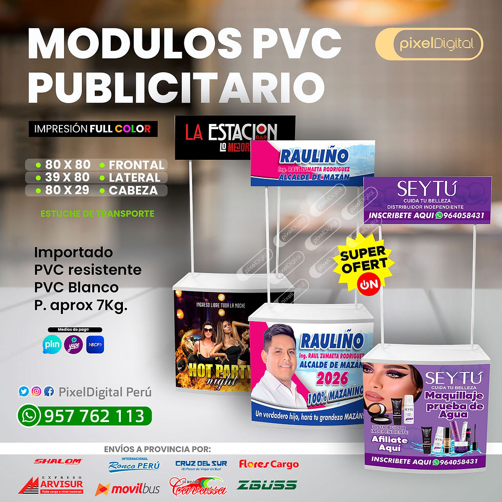 Modulos Publicitarios PVC personalizado | Pixeldigital.online